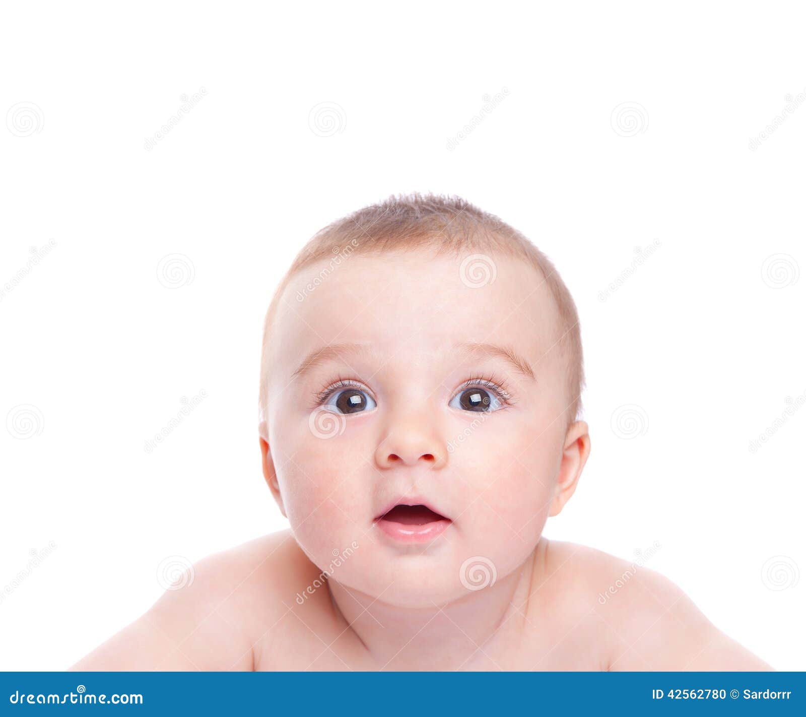 Little Baby Looking with Surprise Stock Photo - Image of white ...