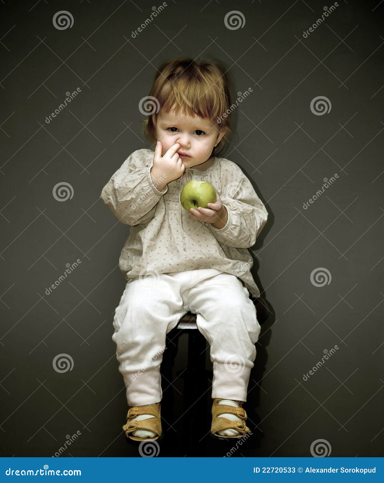 Little baby pick nose stock image. Image of play, dress - 22720533