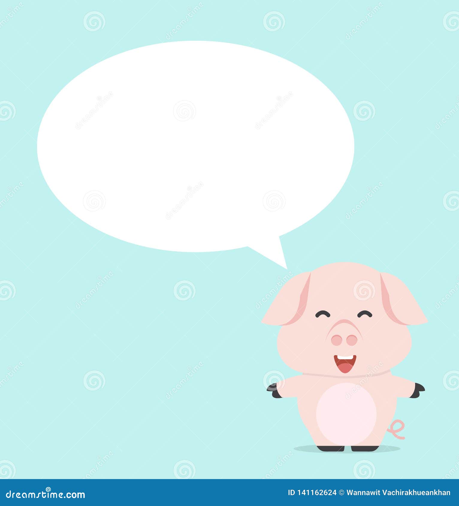 Little Baby Pig Thinking Vector Stock Vector - Illustration of contour ...