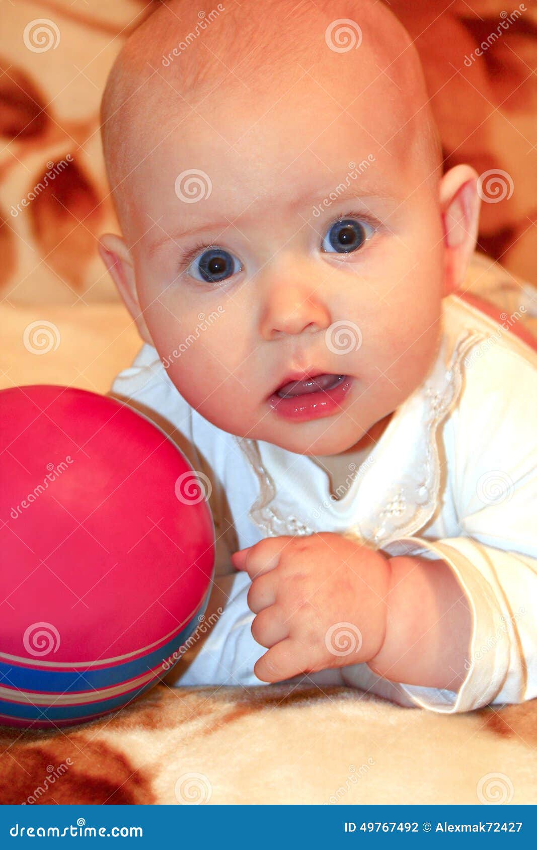 Little Baby Playing with Ball Stock Photo - Image of ball, person: 49767492