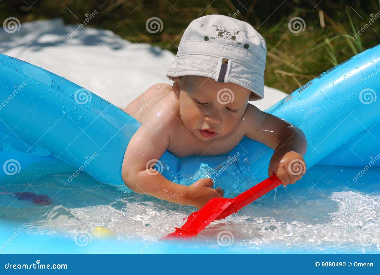 Little Baby Playing in Water Stock Photo - Image of childhood, splash ...