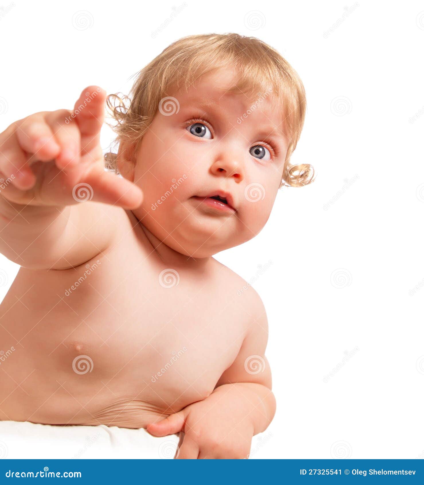 Little Baby Pointing By Finger Stock Image - Image: 27325541