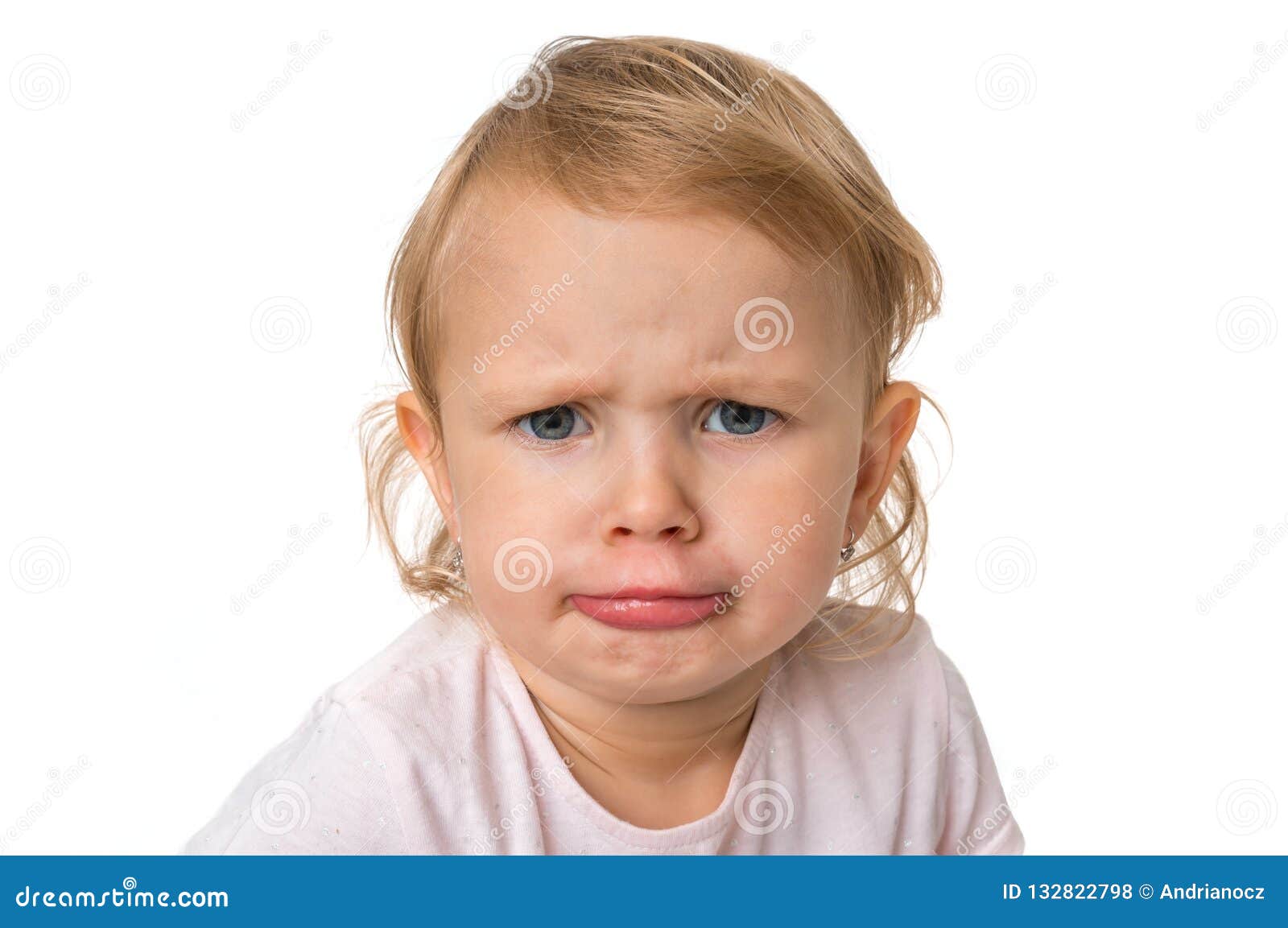 Little Baby with Sad Expression in Face Stock Photo - Image of ...
