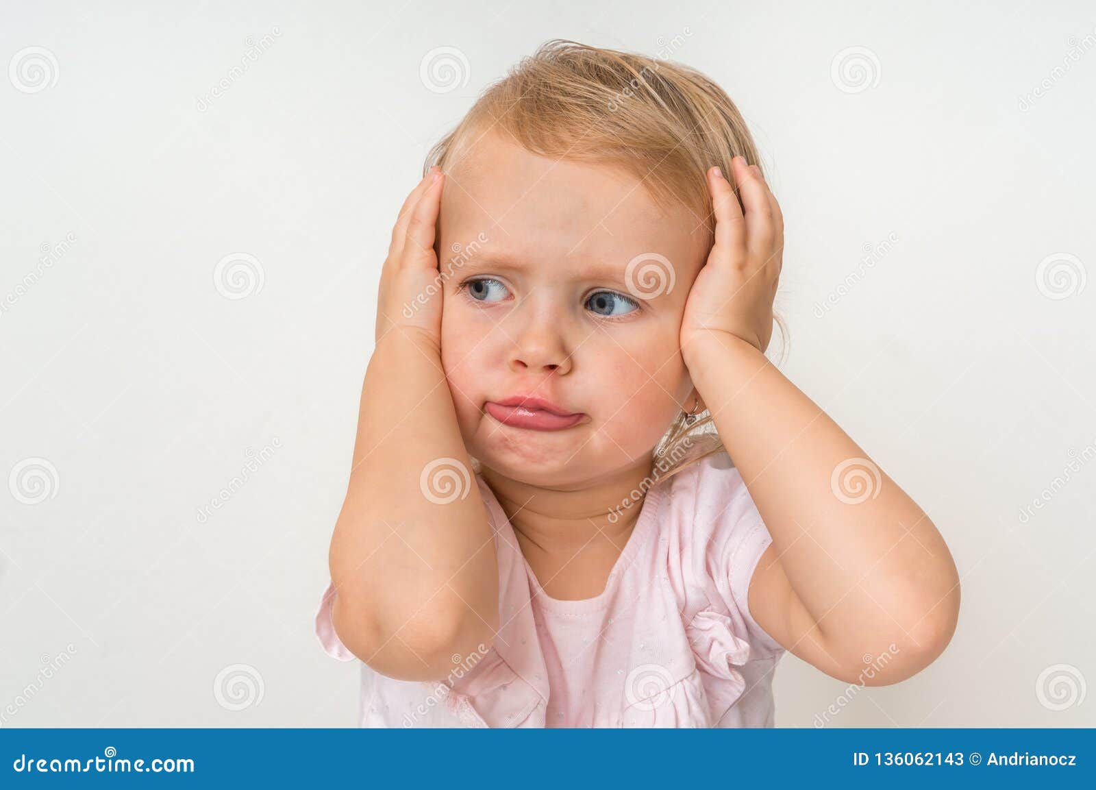 Little Baby with Sad Expression in Face Stock Image - Image of ache ...