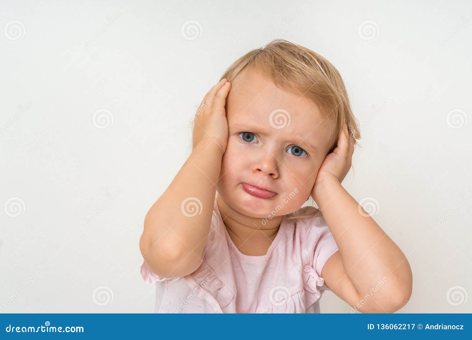 Little Baby with Sad Expression in Face Stock Image - Image of portrait ...