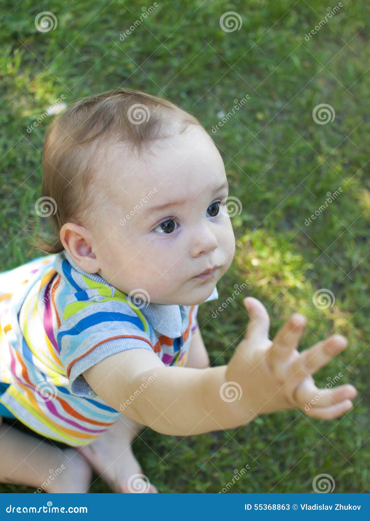 Little baby tent hands up. stock image. Image of cute - 55368863