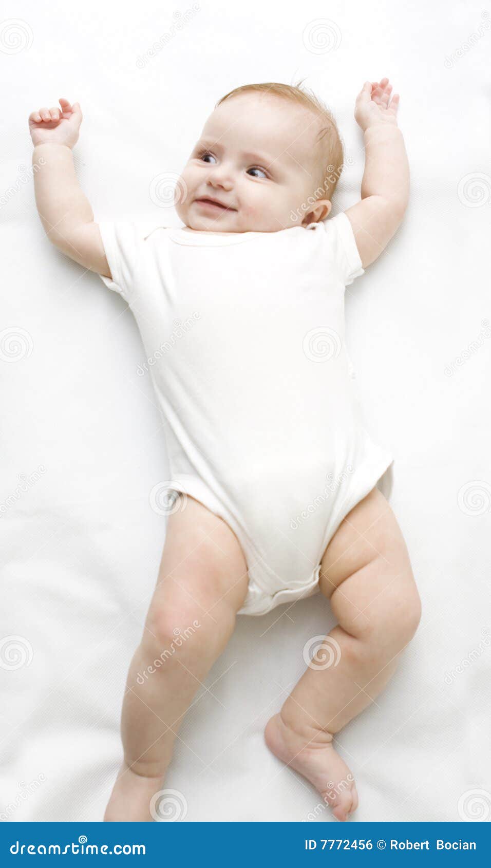 Little Baby on a White Background Stock Photo - Image of childhood ...