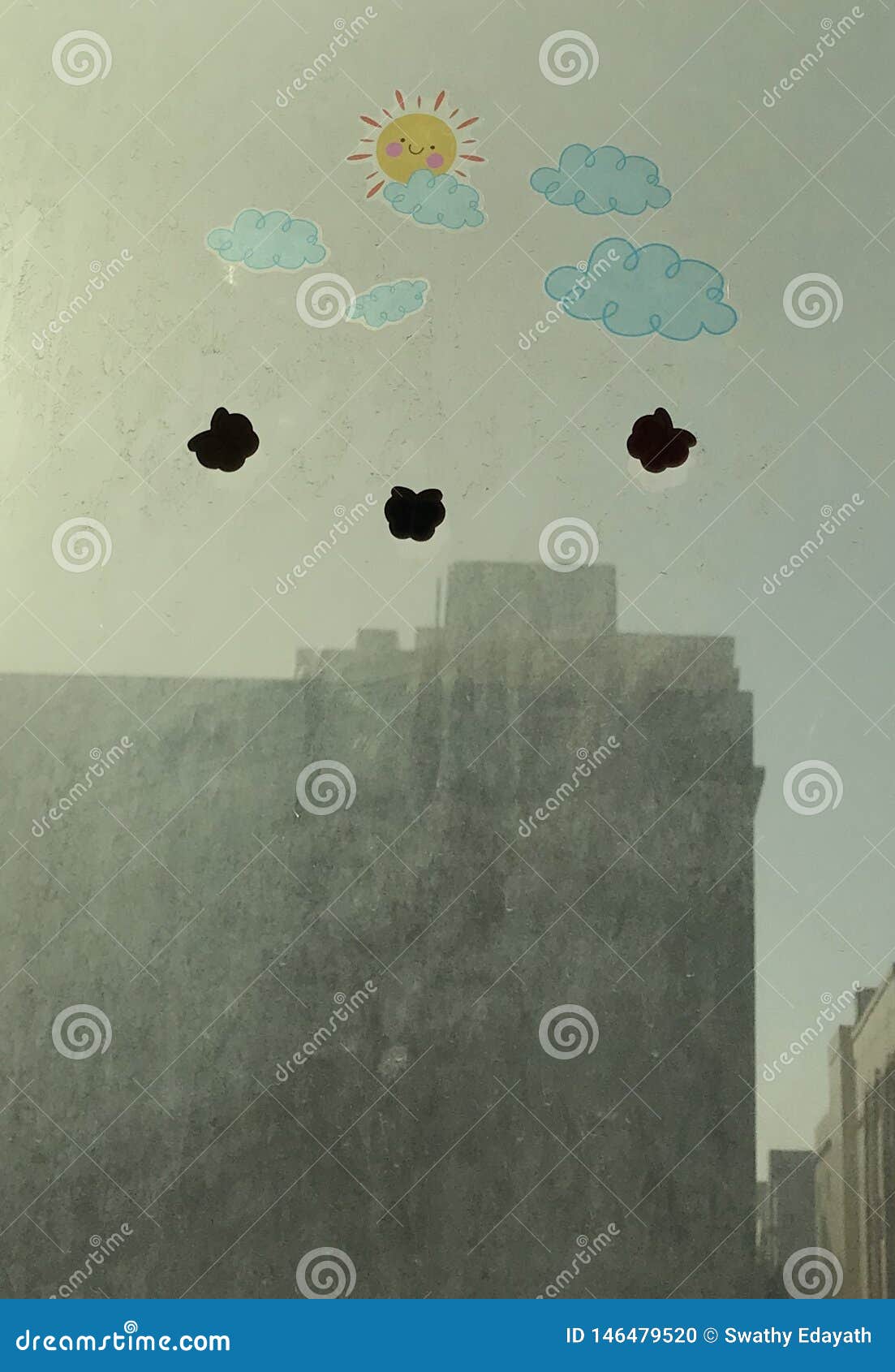 Little Baby Window Sticker Cute Stock Photo - Image of sticker, little ...