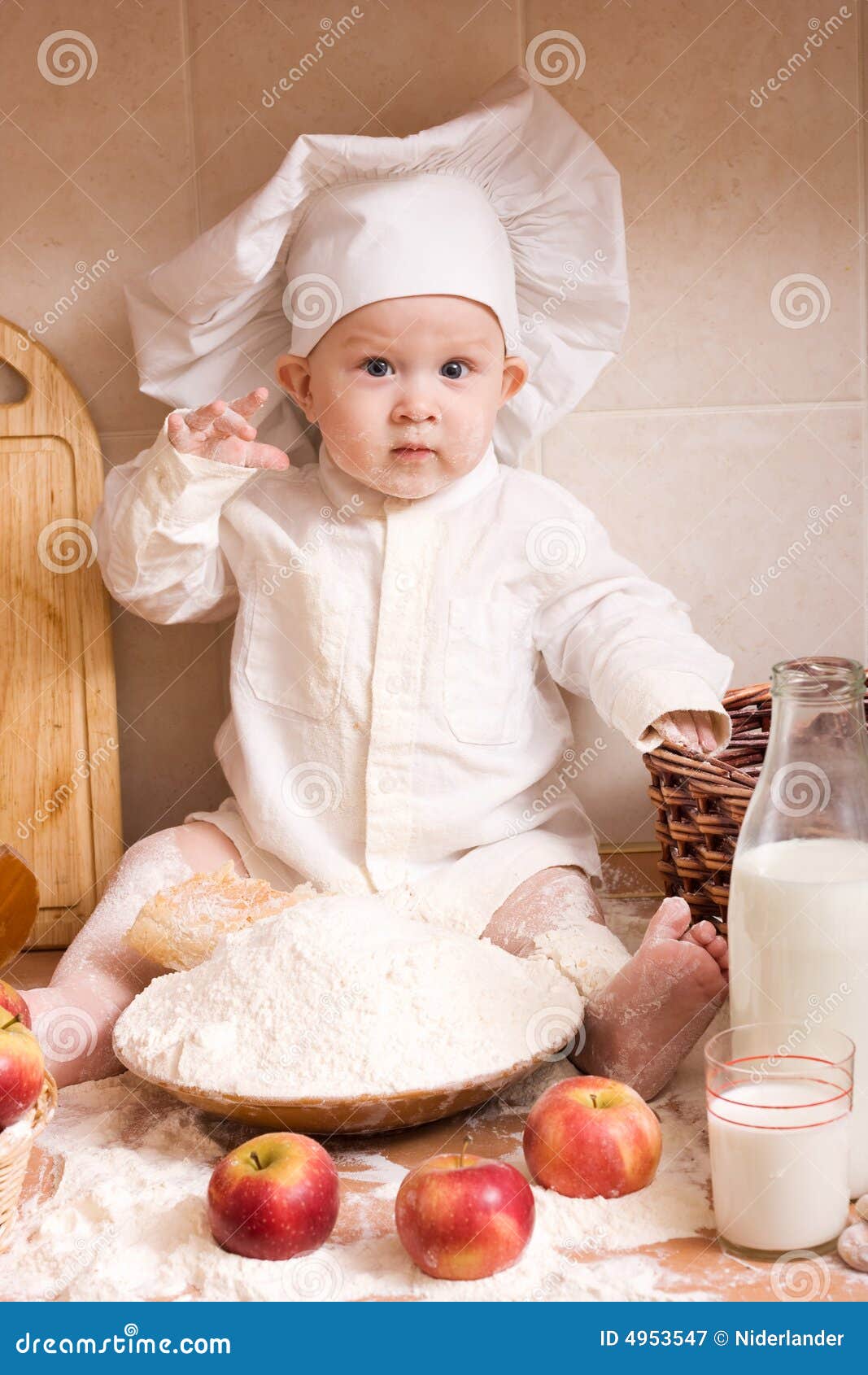 Little baker stock image. Image of little, milk, flour - 4953547