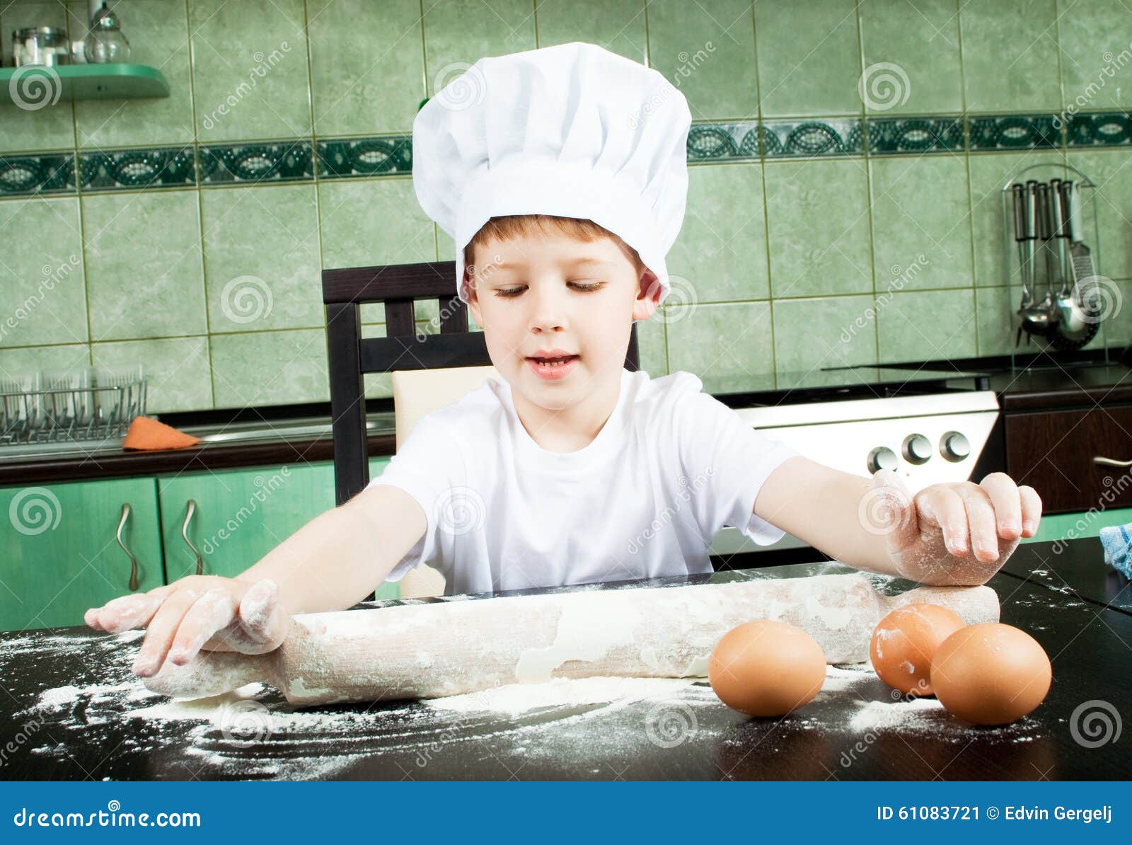 Little baker stock image. Image of joyful, cuisine, kids - 61083721