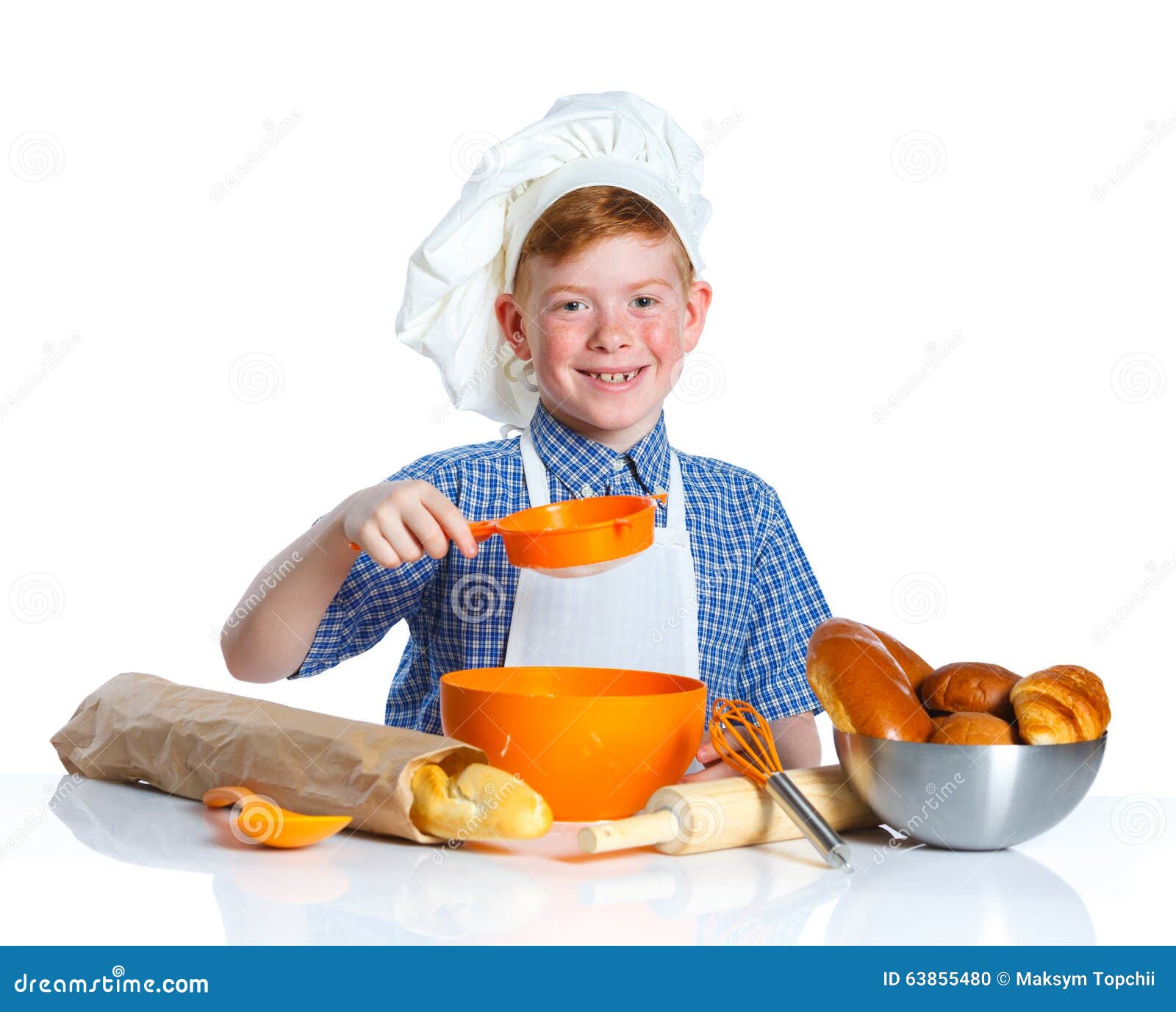 Little baker boy stock photo. Image of breaking, healthy - 63855480
