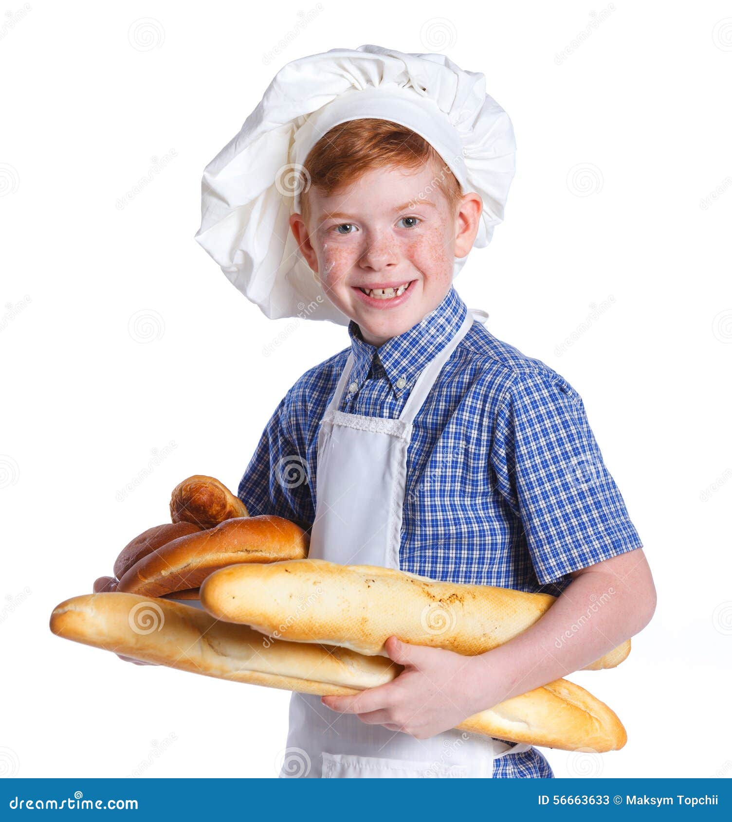 Little baker stock image. Image of childhood, bread, cute - 56663633