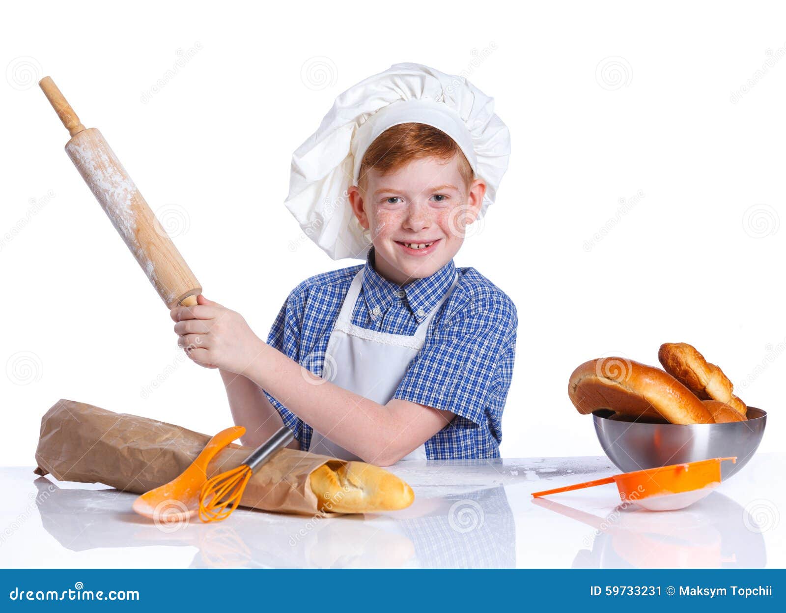 Little baker stock image. Image of healthy, flour, childhood - 59733231