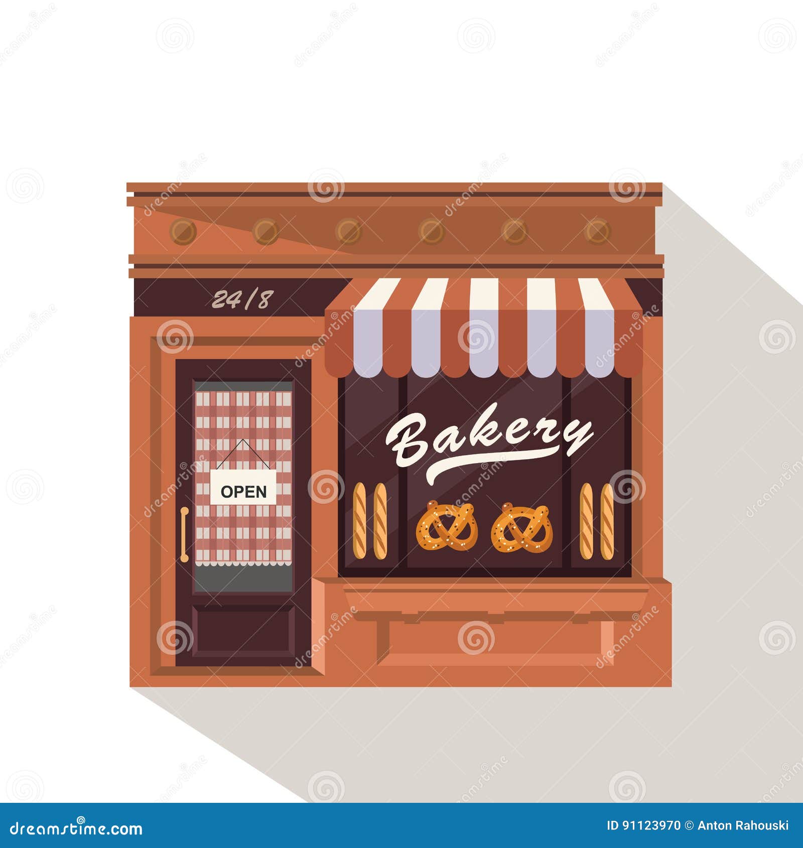 Little bakery store stock illustration. Illustration of store - 91123970