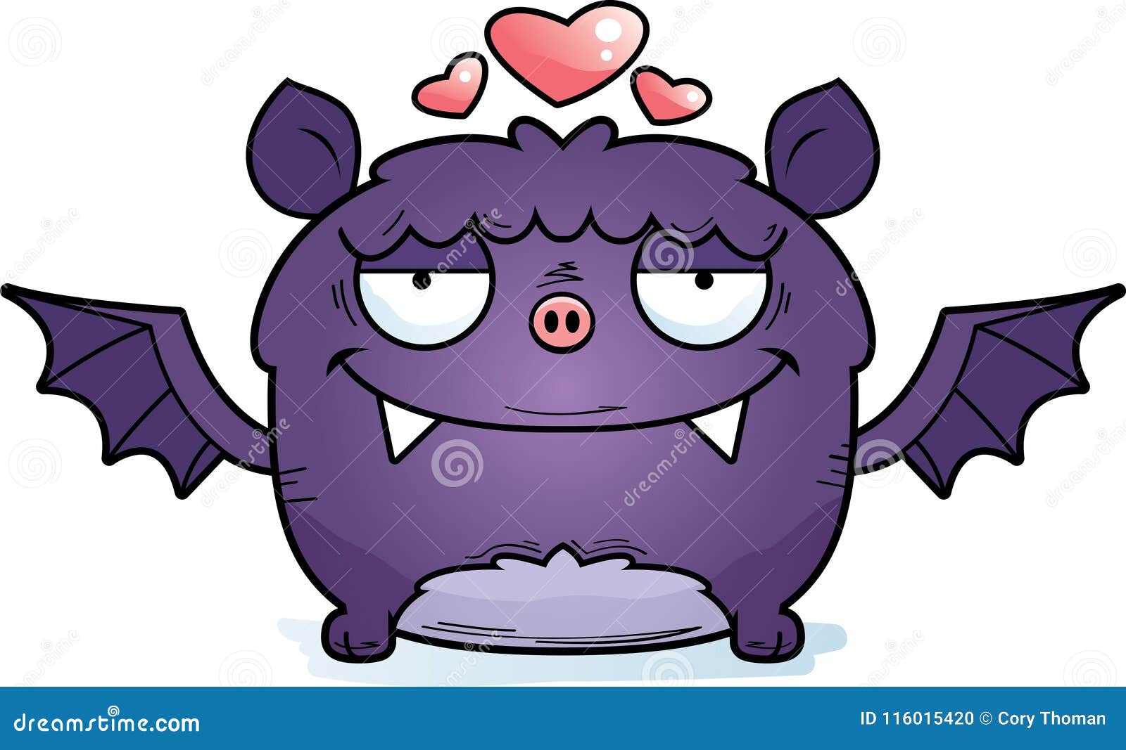 Little Bat in Love stock vector. Illustration of vampire - 116015420