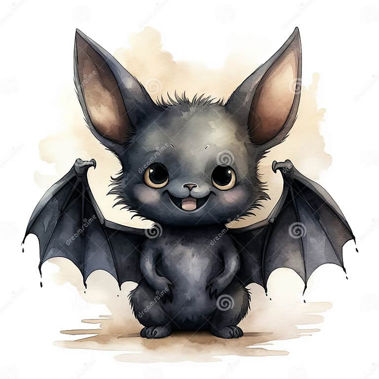 Little Bat Perched on White Surface Stock Image - Image of black ...