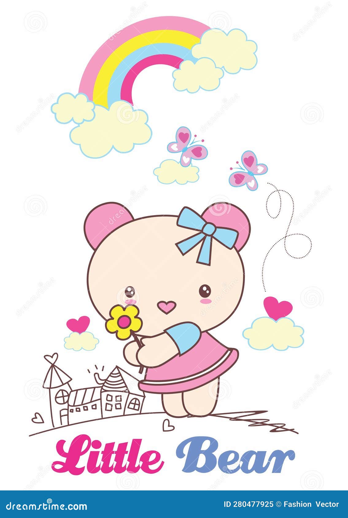 Little Bear Print Vector Art Stock Vector - Illustration of llittle ...