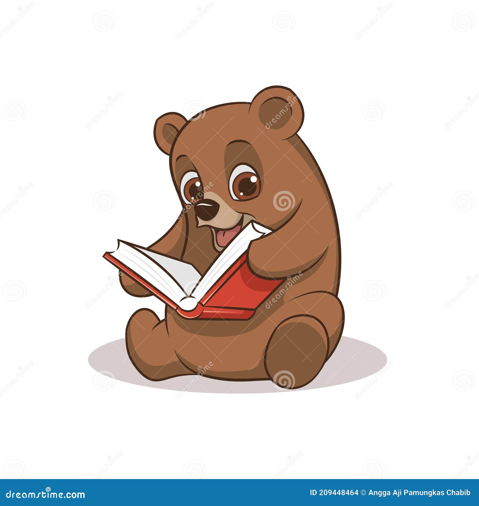 Little Bear reading a book stock vector. Illustration of drawing ...