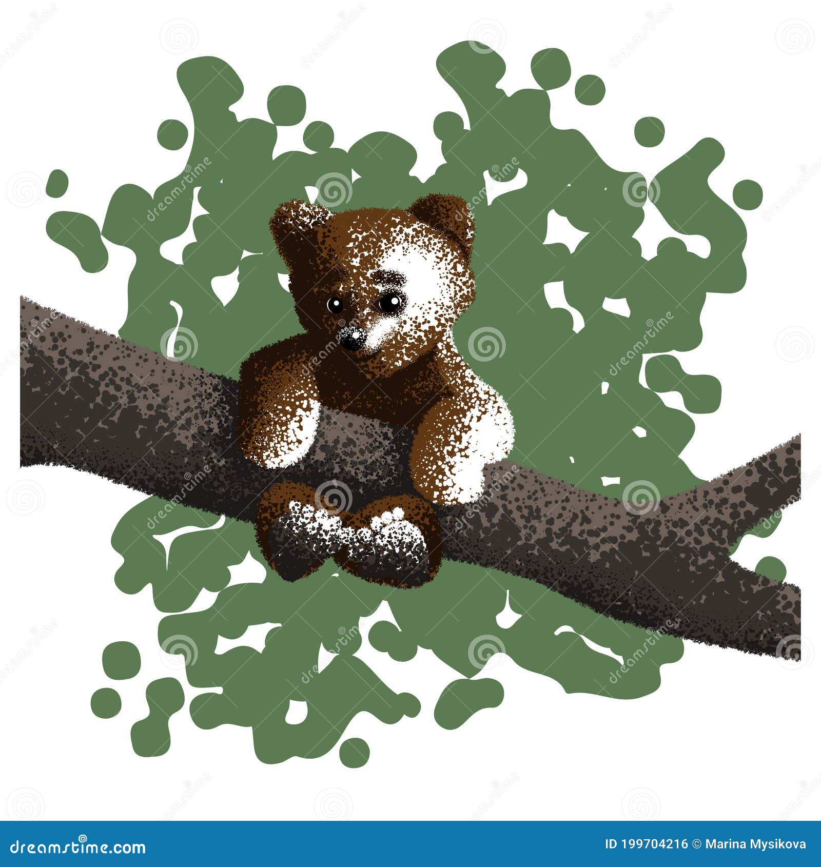 Bear in the tree stock vector. Illustration of cheerful - 199704216