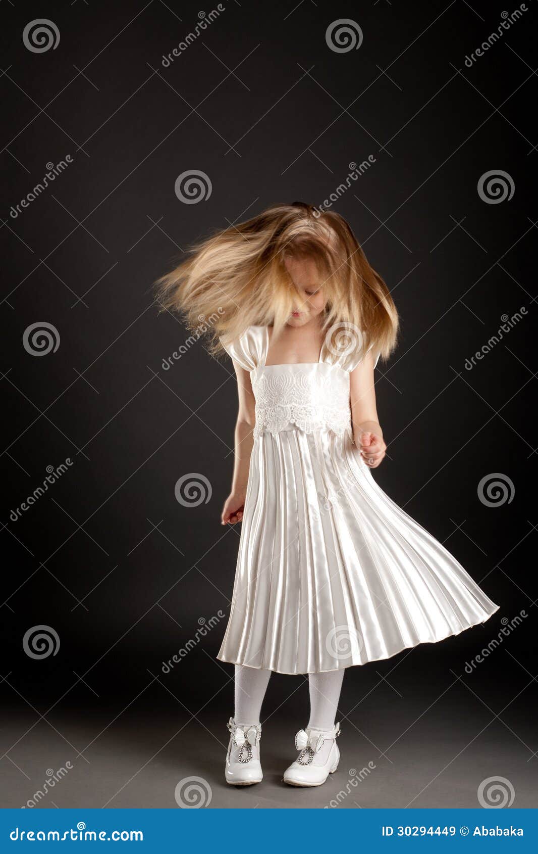 Little Beautiful Girl Dancing Stock Image - Image of girl, face: 30294449