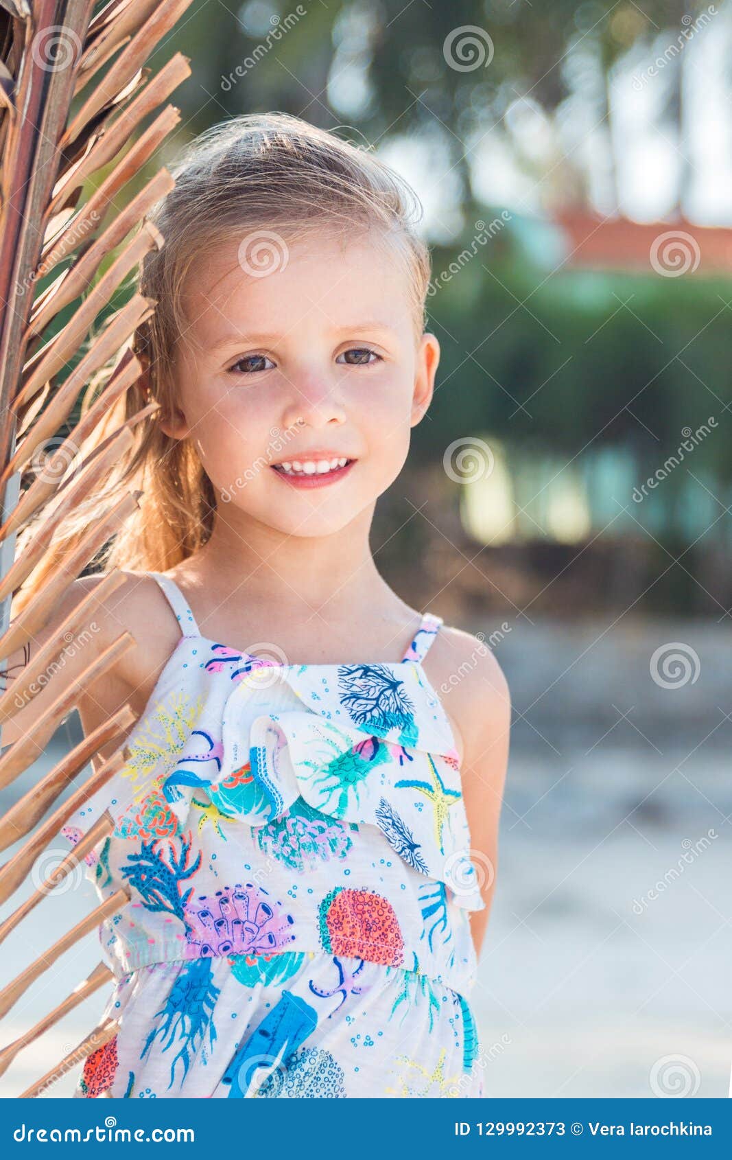 Little Beautiful Girl Posing on the Beach Stock Image - Image of model ...