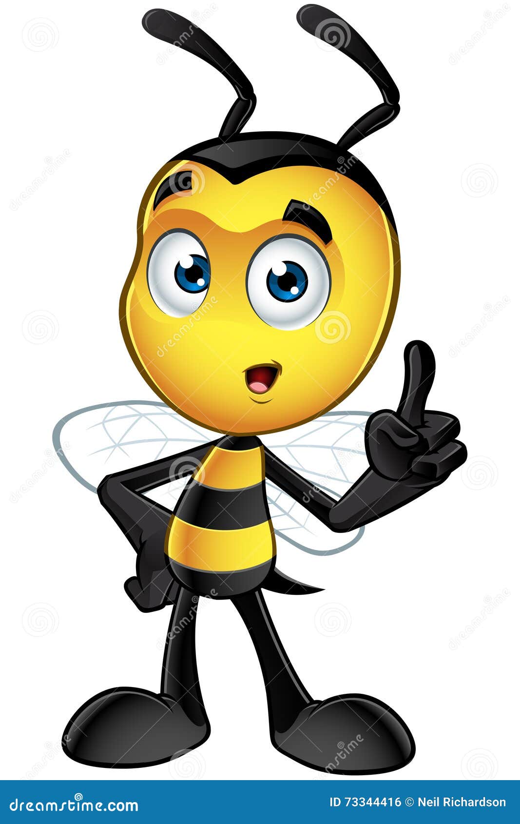 Little Bee Character - Having an Idea Stock Vector - Illustration of ...