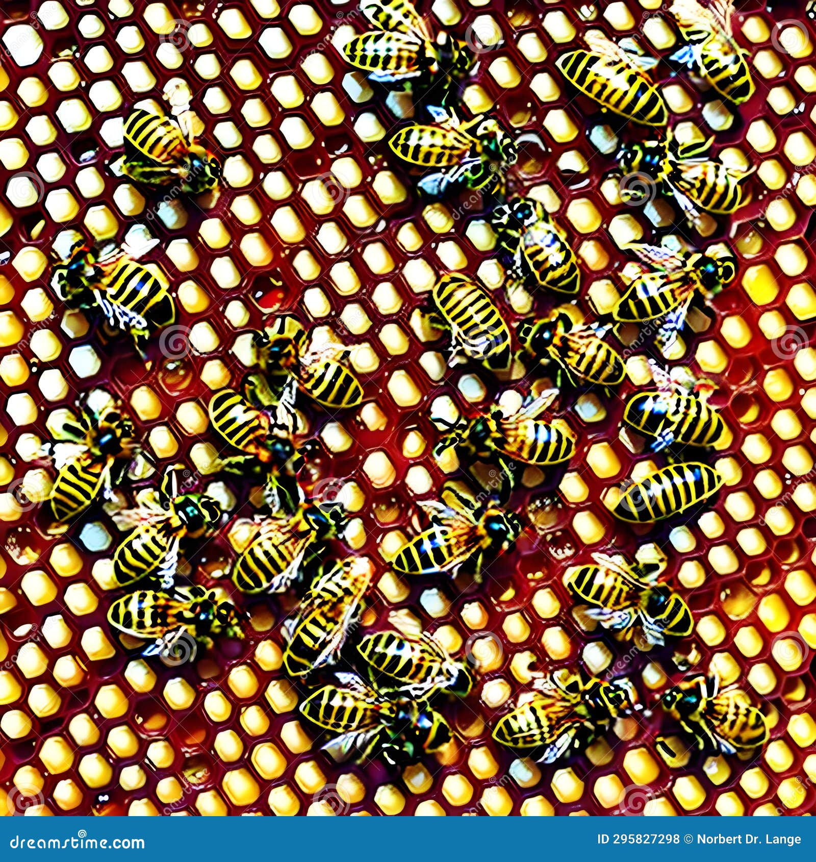 Little bees, AI-Generatet stock photo. Image of shell - 295827298