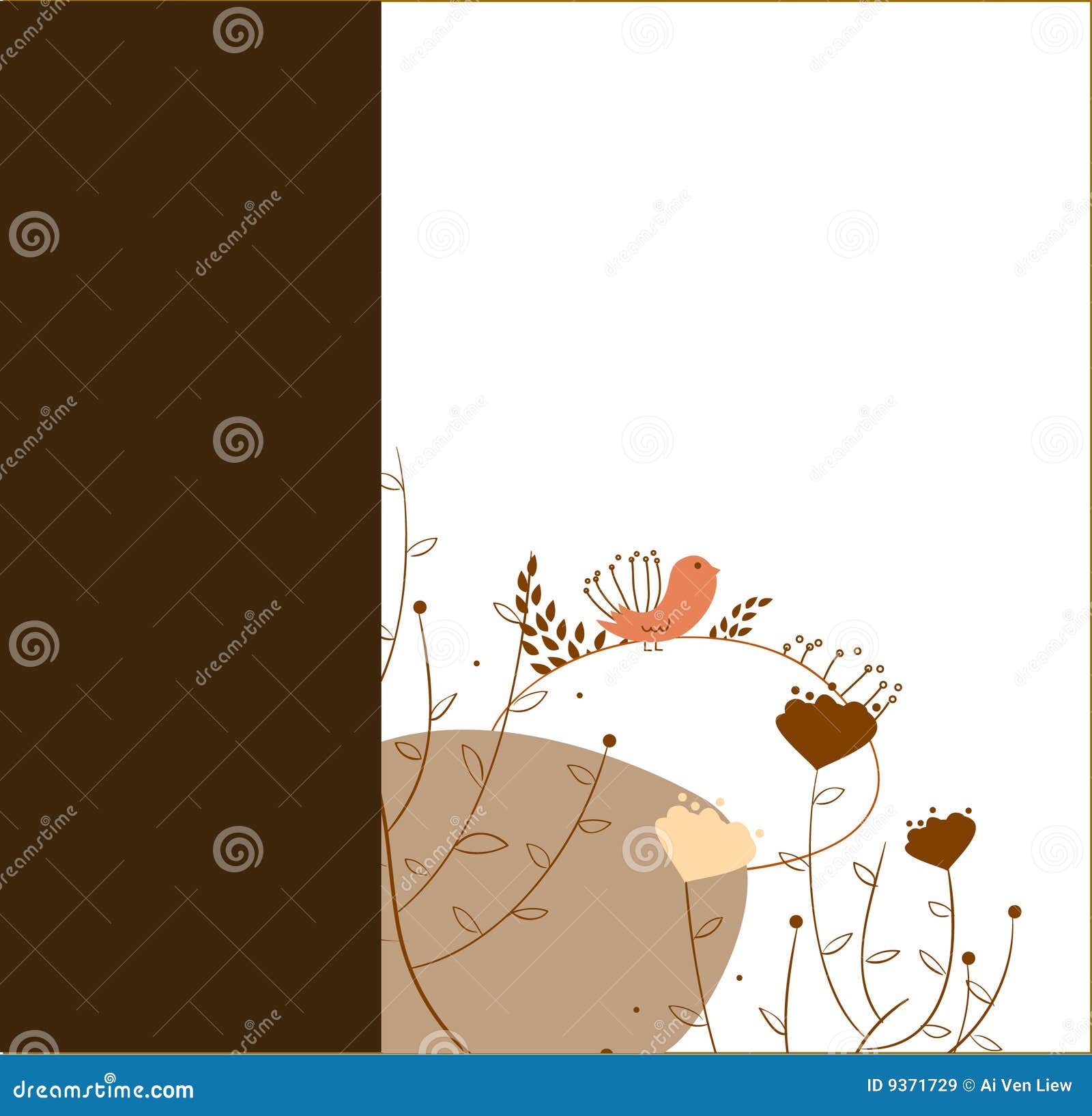 Little bird card template stock illustration. Illustration of plant ...