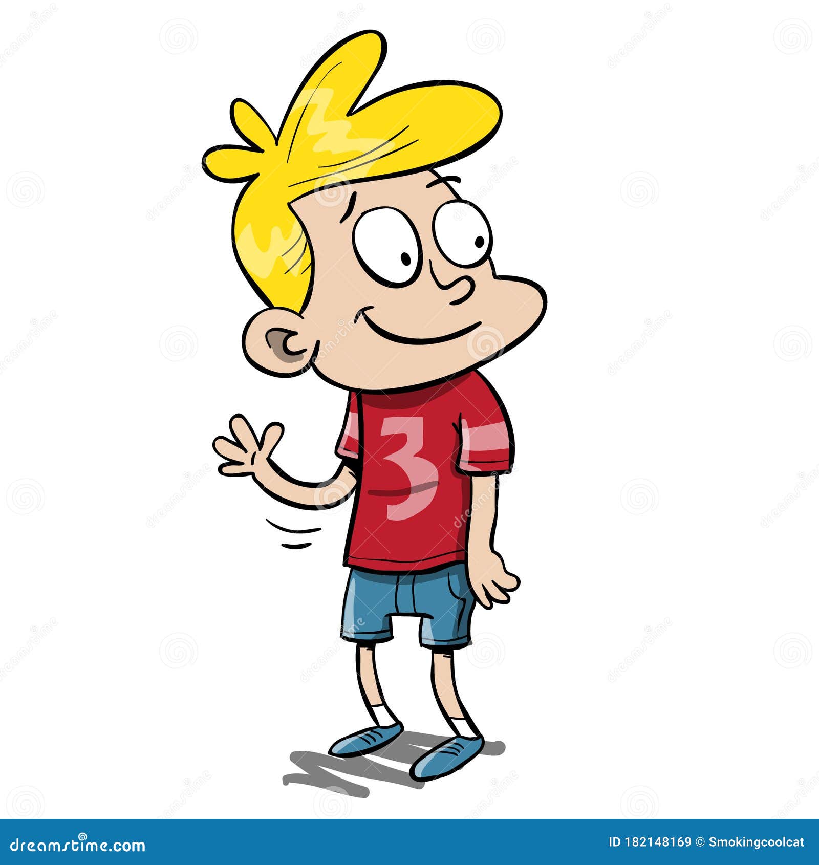 Little Blonde Boy Saying Hello Stock Vector - Illustration of ...