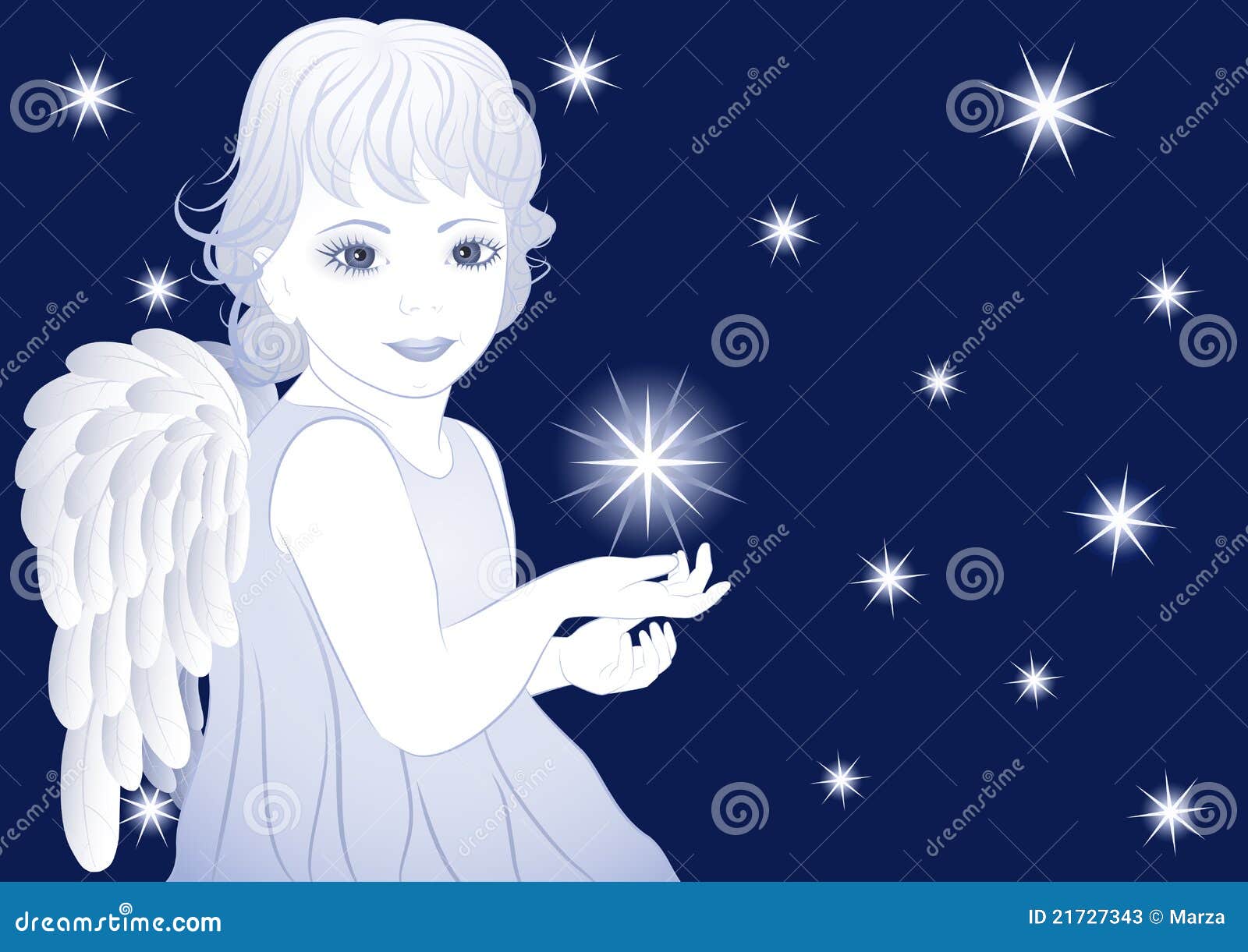 Little blue angel stock vector. Illustration of decorative - 21727343
