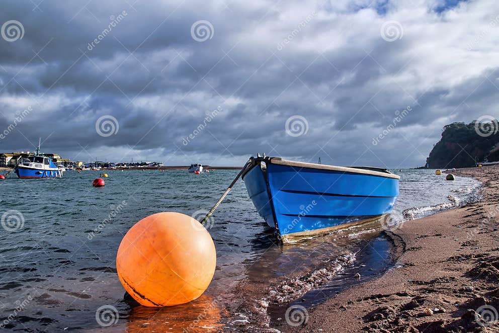 Little Blue Boat stock image. Image of water, jan2015 - 49604517