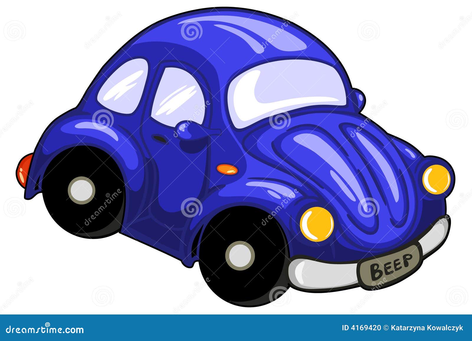 Little Blue Car stock illustration. Image of beep, children - 4169420