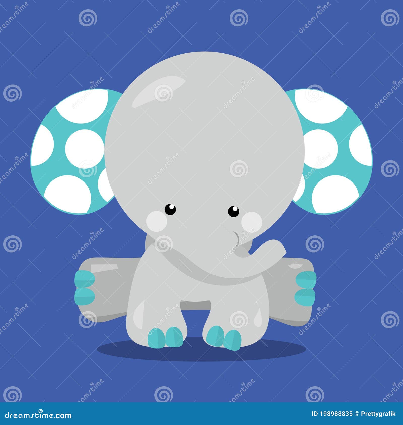 Little blue elephant 03 stock vector. Illustration of vector - 198988835
