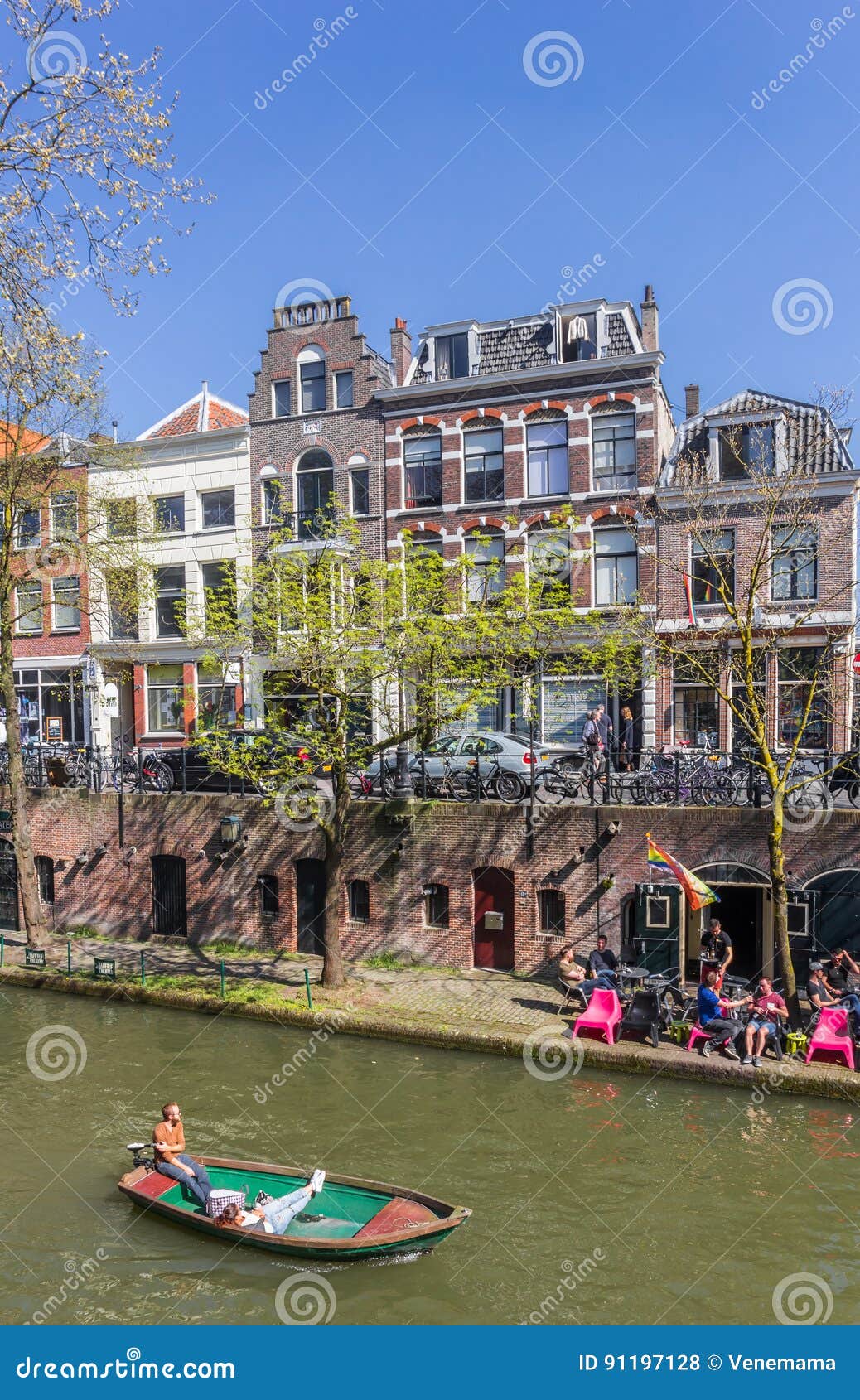 Little Boat in the Canals of Utrecht Editorial Stock Photo - Image of ...