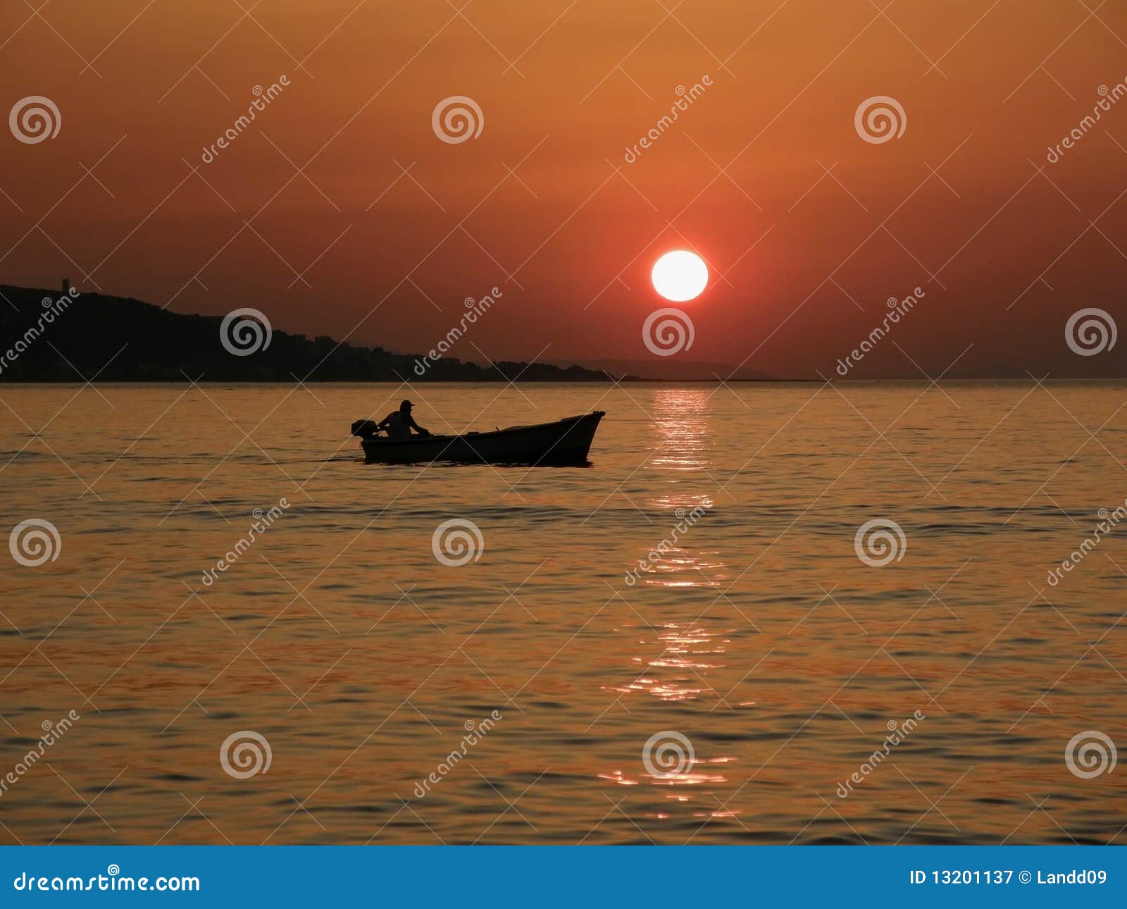 Little Boat in Summer Sunset Stock Image - Image of adriatic ...