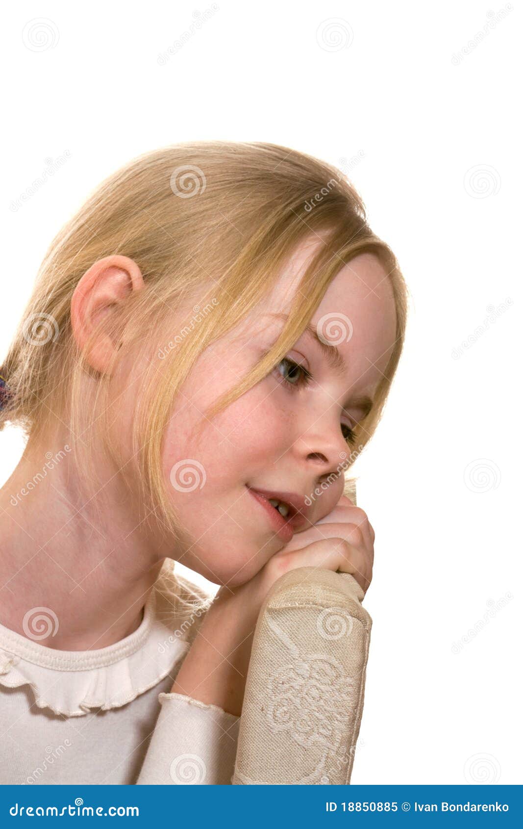 Little bored girl stock image. Image of sadness, childhood - 18850885