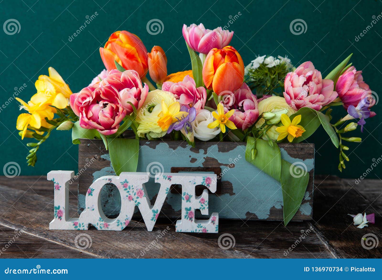 Cheerful Bright Spring Flowers Stock Photo - Image of valentines ...