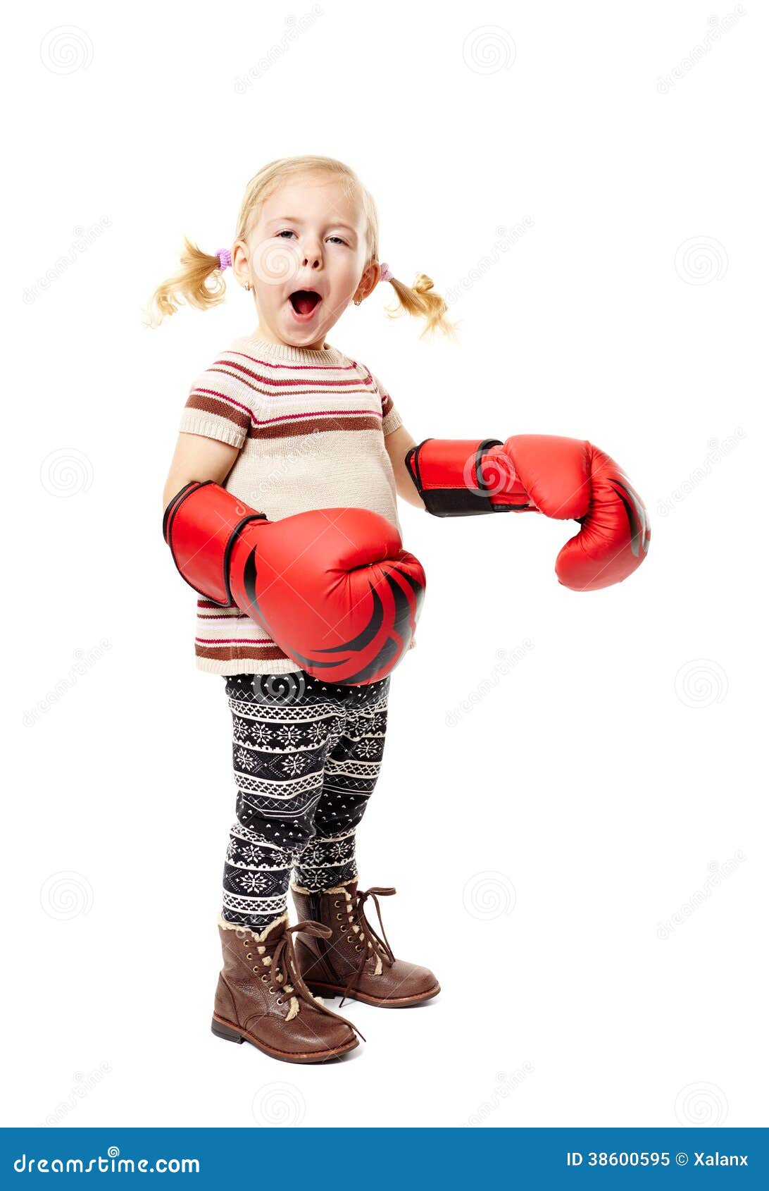 Little boxer stock image. Image of girl, punch, sport - 38600595