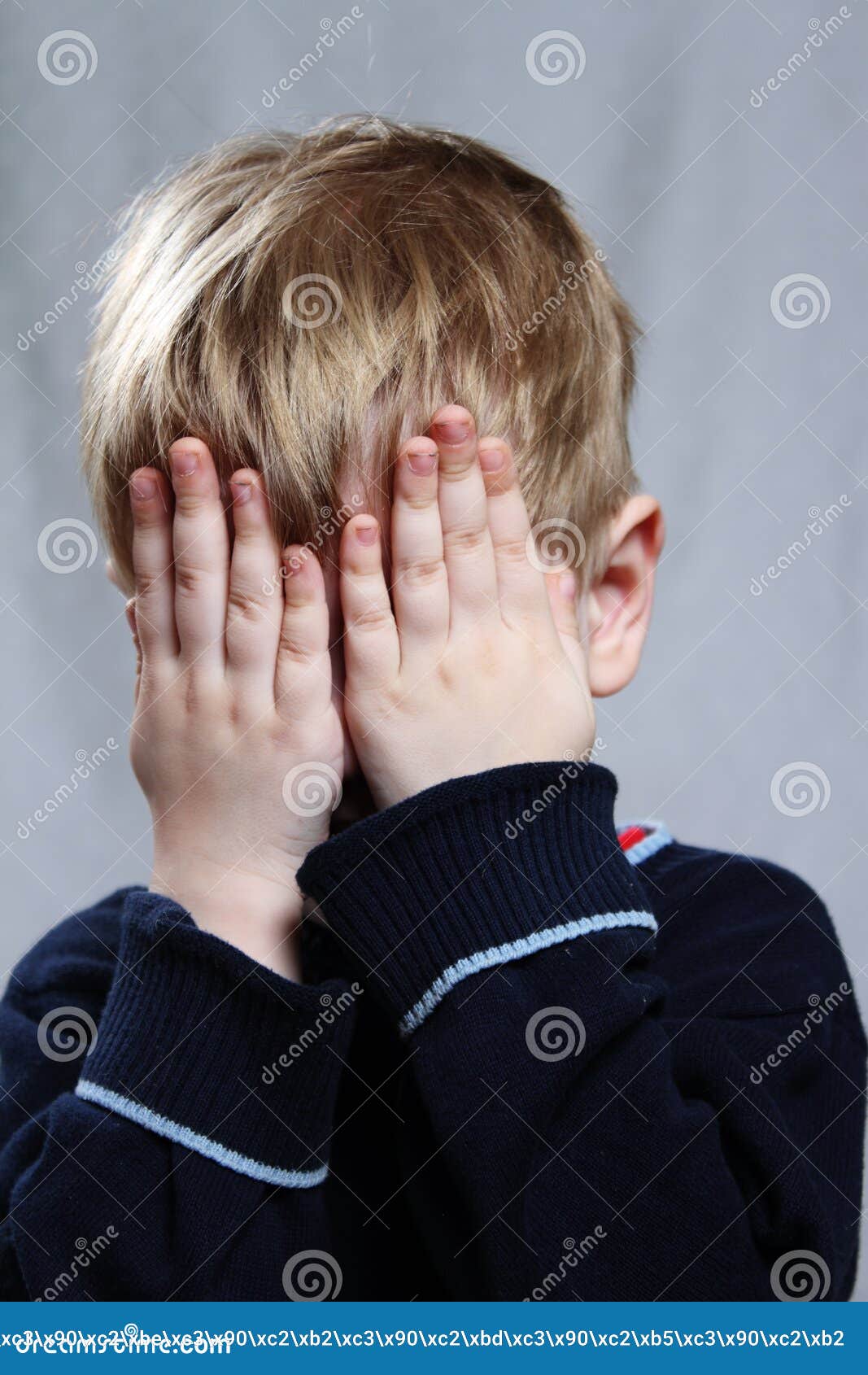 Little Boy Puts His Hand Over His Eyes Stock Photos - Free & Royalty ...