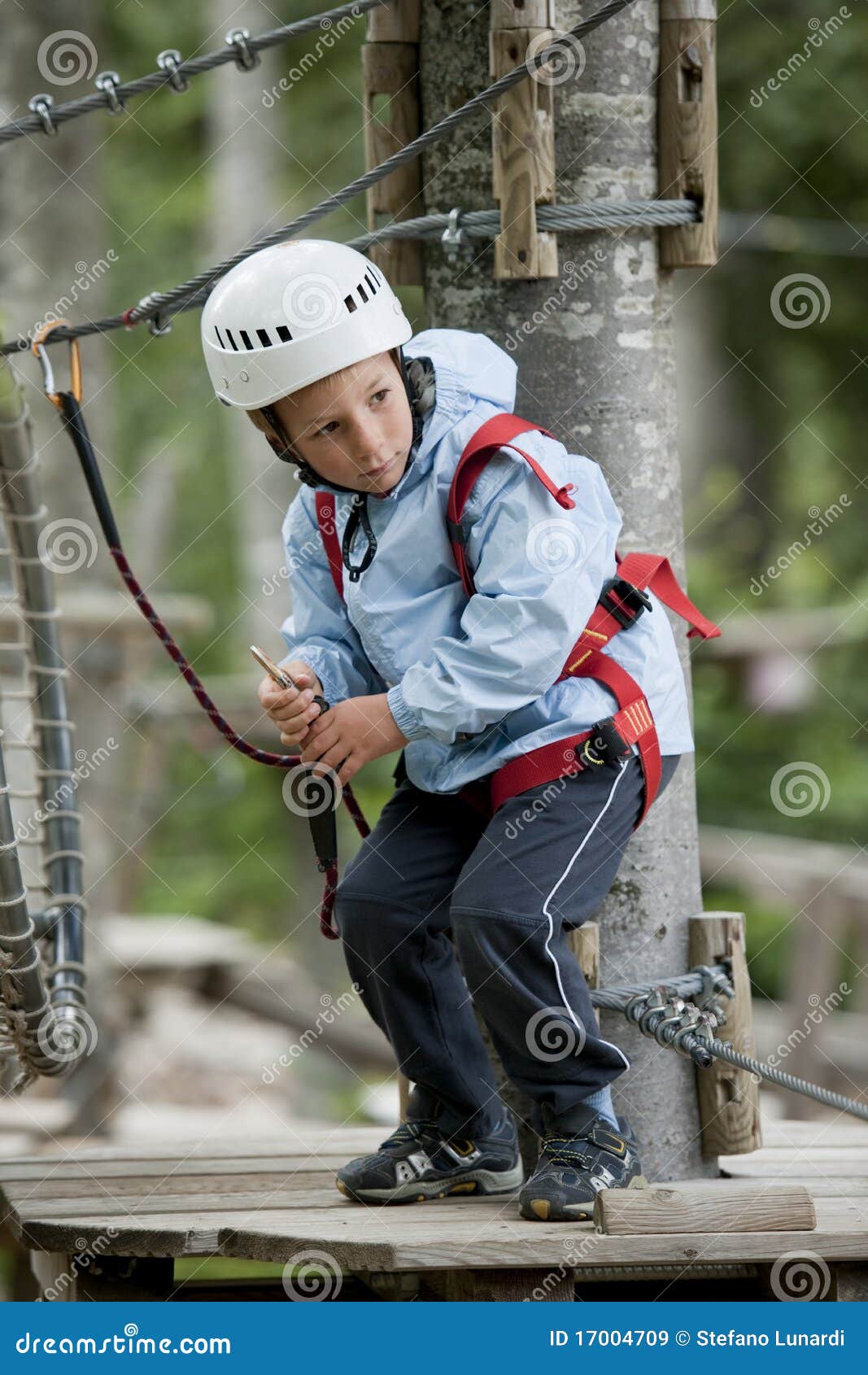 Little Boy in Adventure Park Stock Image - Image of extreme, safety ...