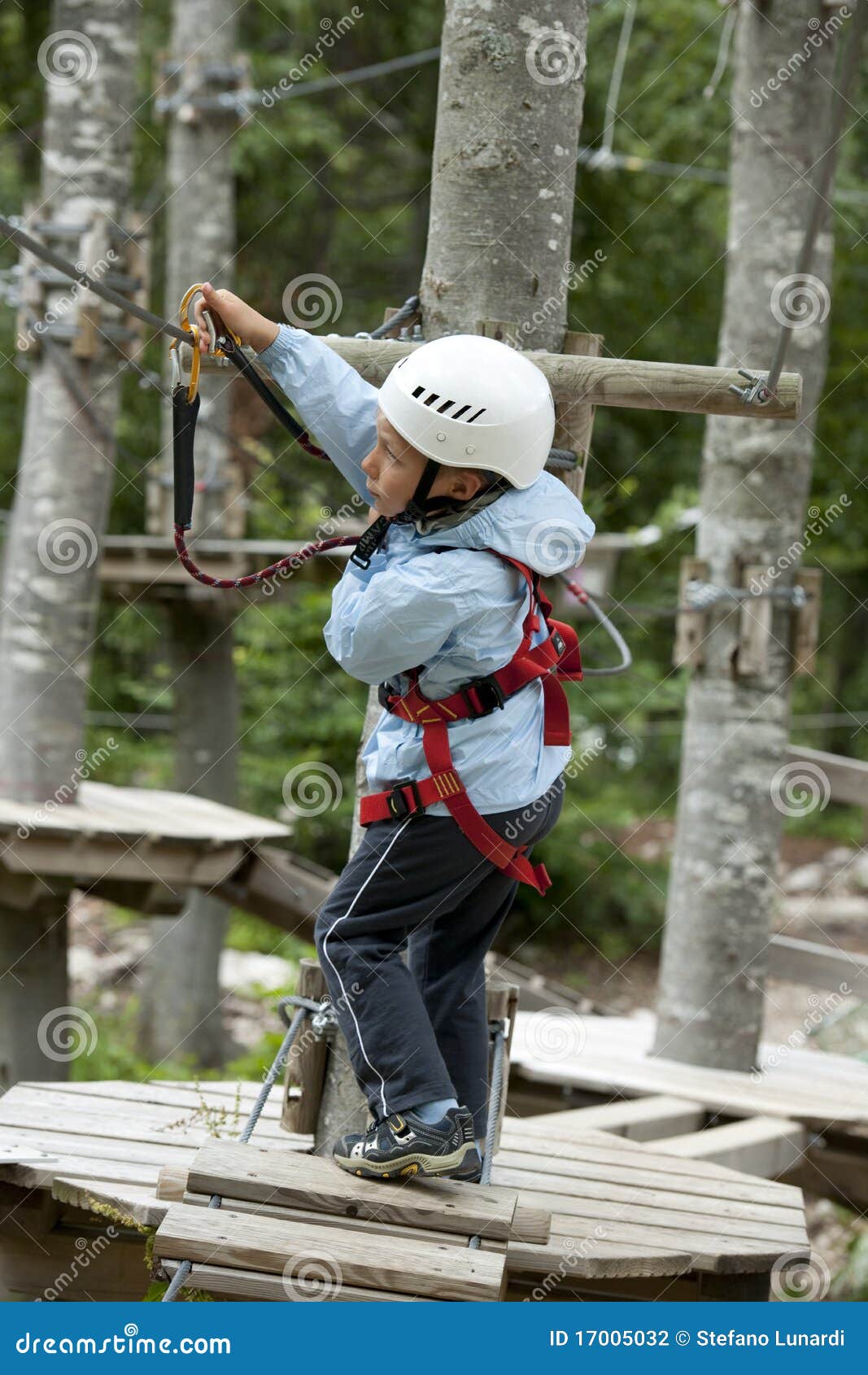 Little Boy in Adventure Park Stock Photo - Image of bouncing, adventure ...