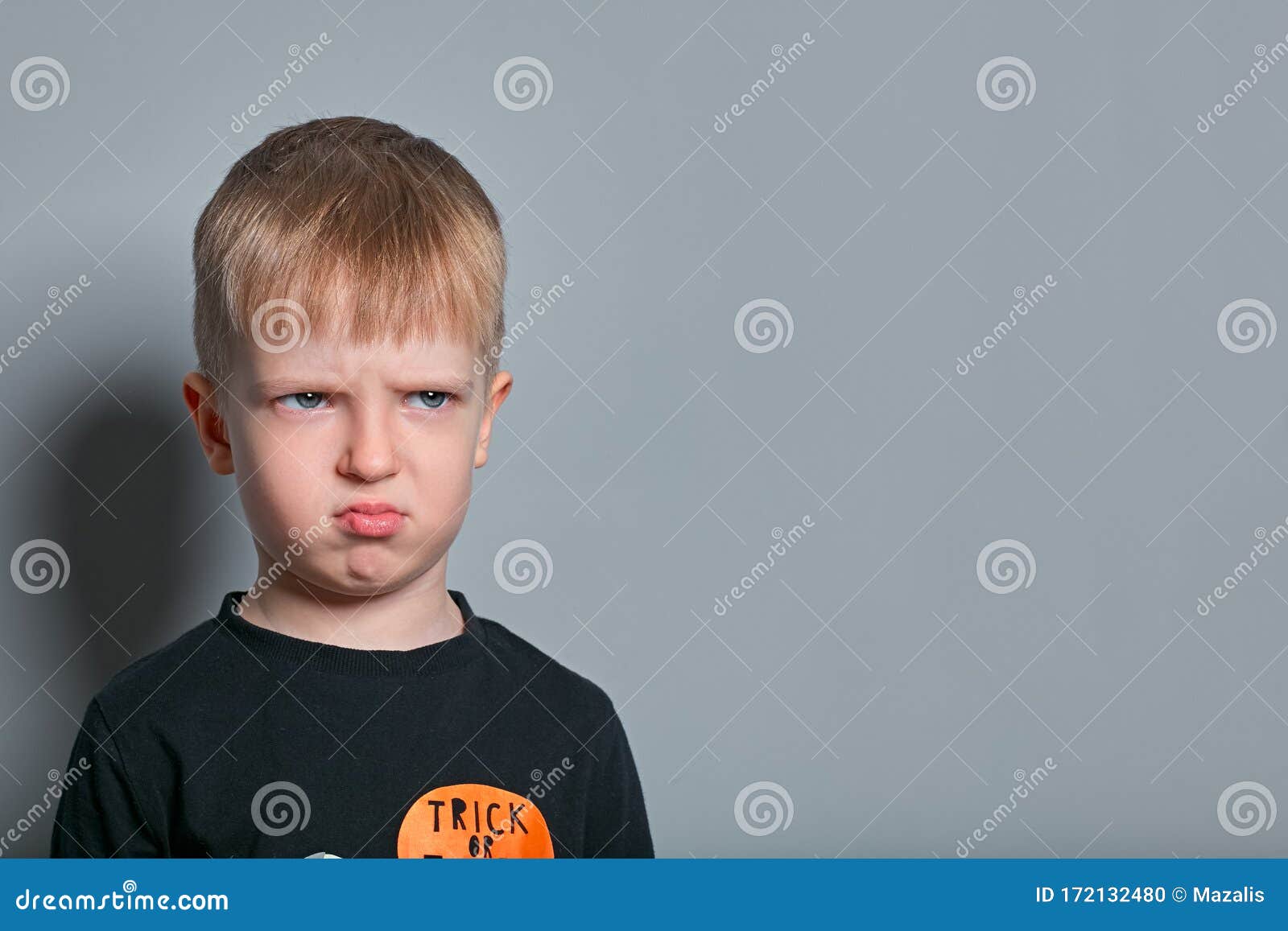 Little Boy Alone with a Look of Fear Stock Photo - Image of hand ...