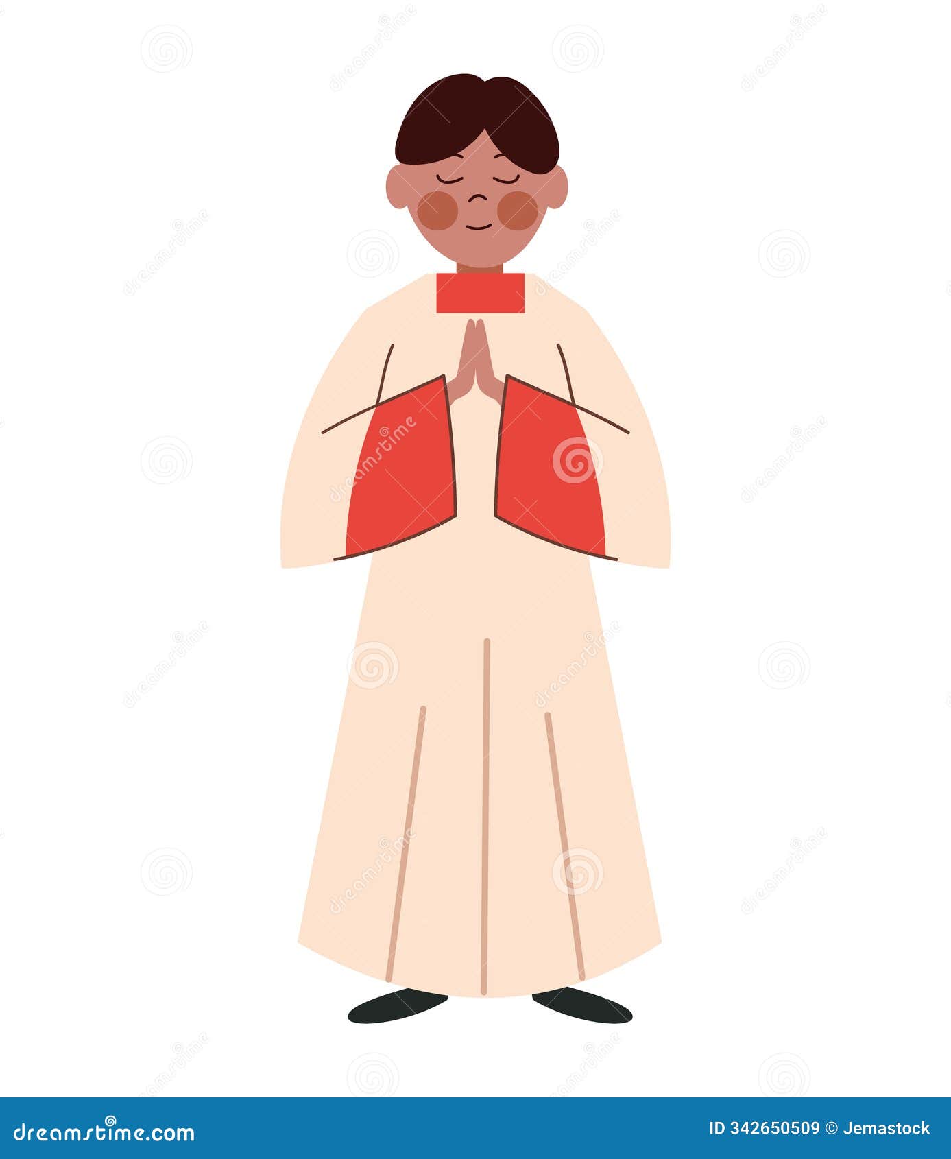 Little Boy Altar Server in Uniform Stock Illustration - Illustration of ...