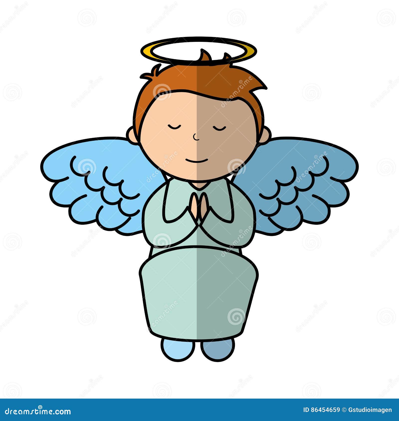 Little boy angel character stock vector. Illustration of beautiful ...