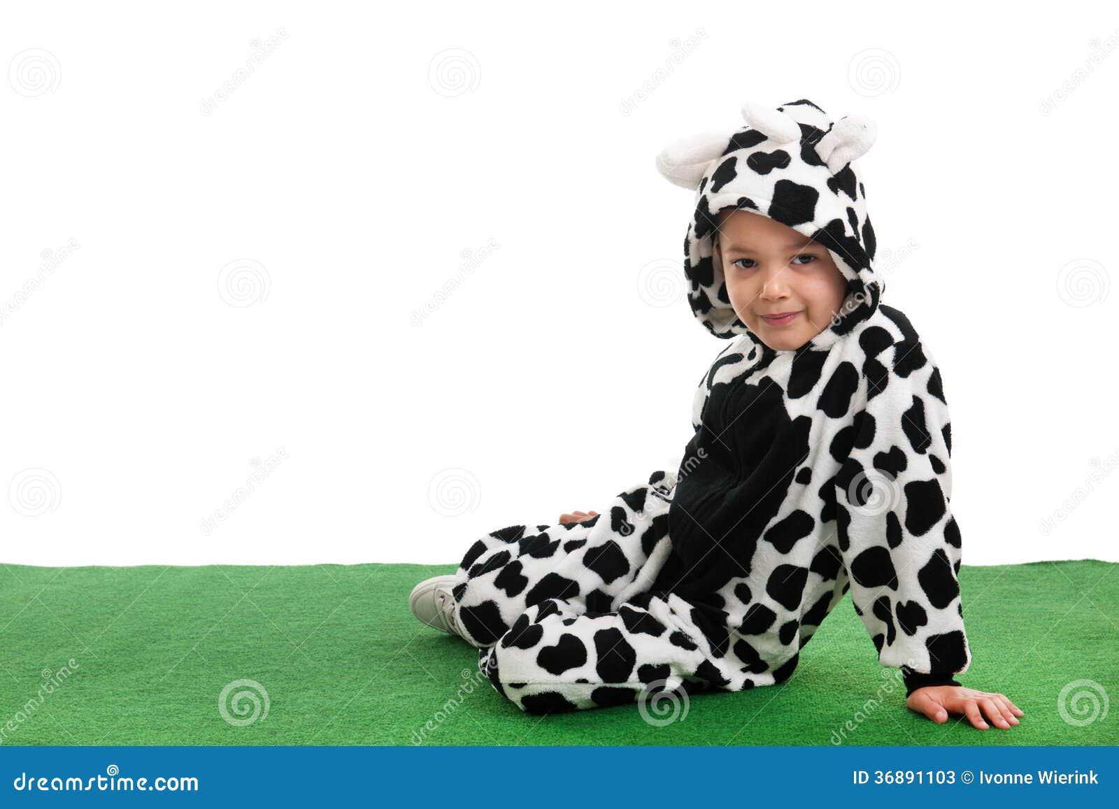 Little Boy As Happy Cow in the Meadows Stock Image - Image of child ...
