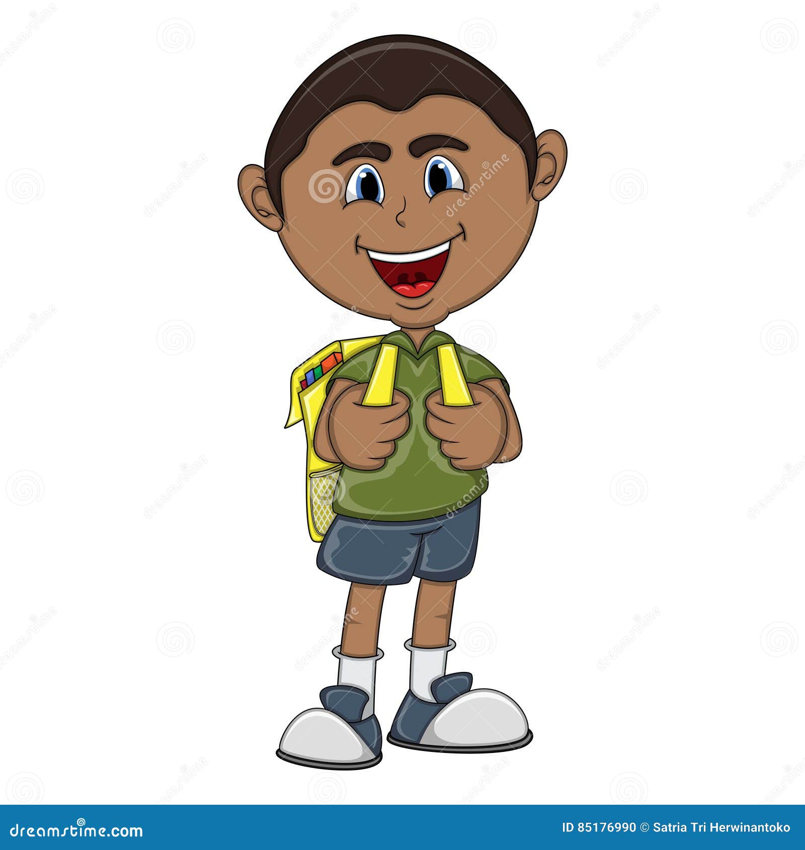 Little Boy with Backpack Cartoon Stock Vector - Illustration of ...