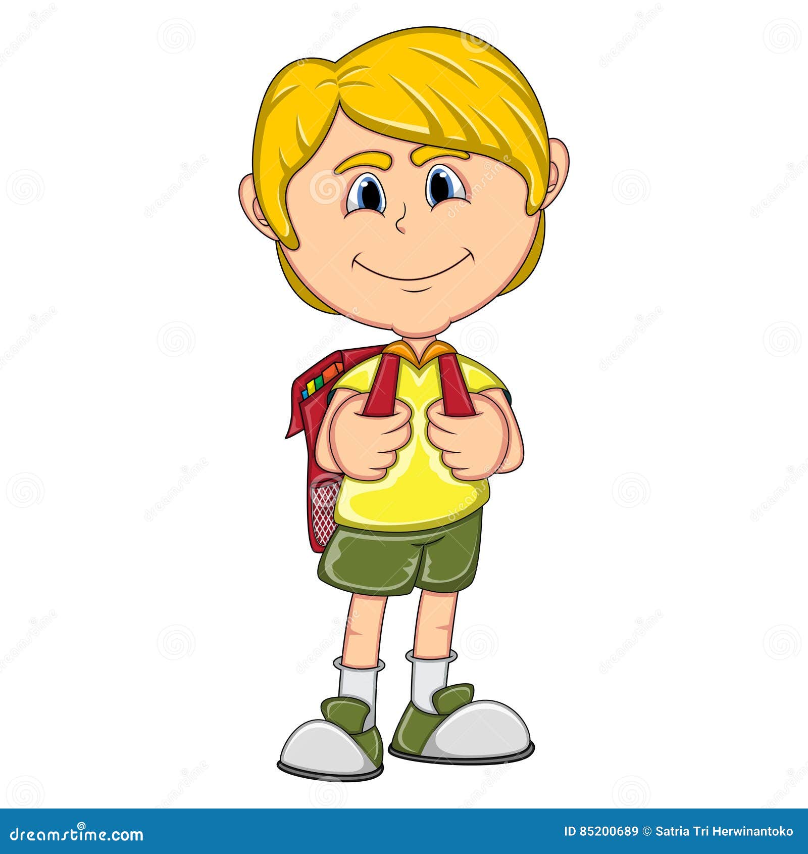 Little Boy with Backpack Cartoon Stock Vector - Illustration of ...