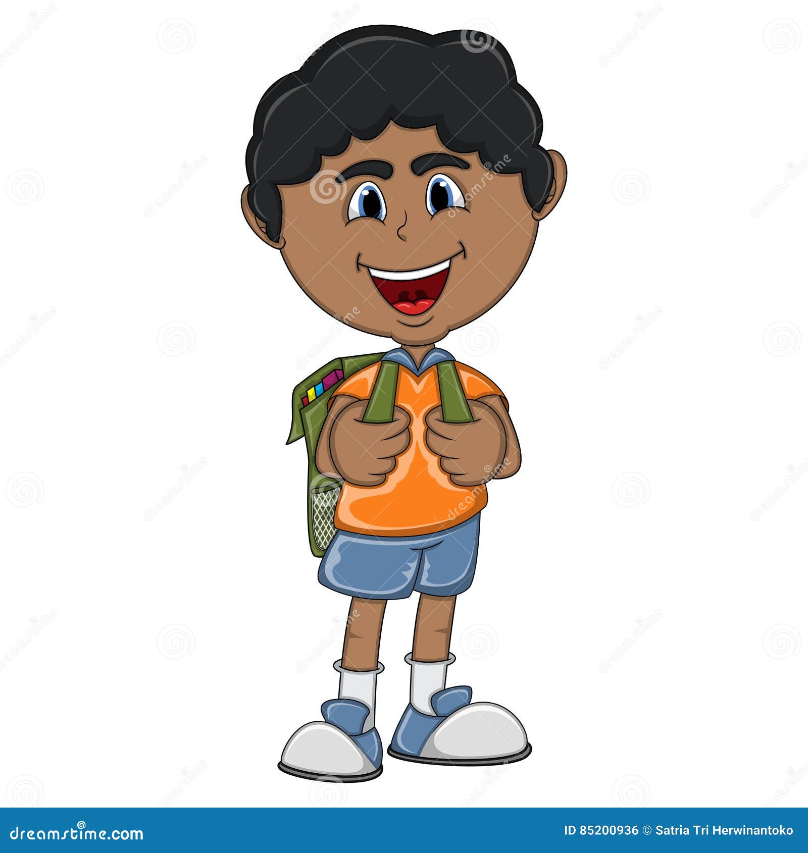 Little Boy with Backpack Cartoon Stock Vector - Illustration of grade ...