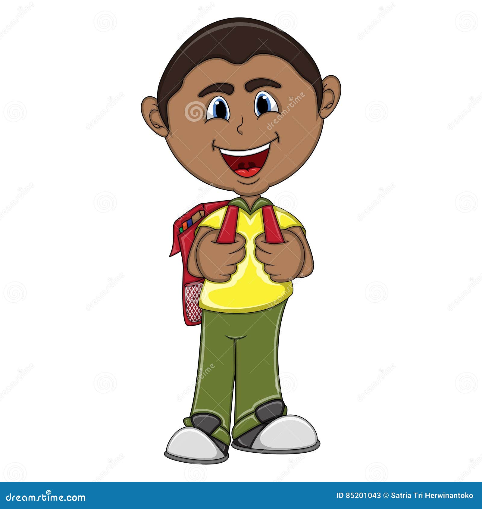 Little Boy with Backpack Cartoon Stock Vector - Illustration of cartoon ...