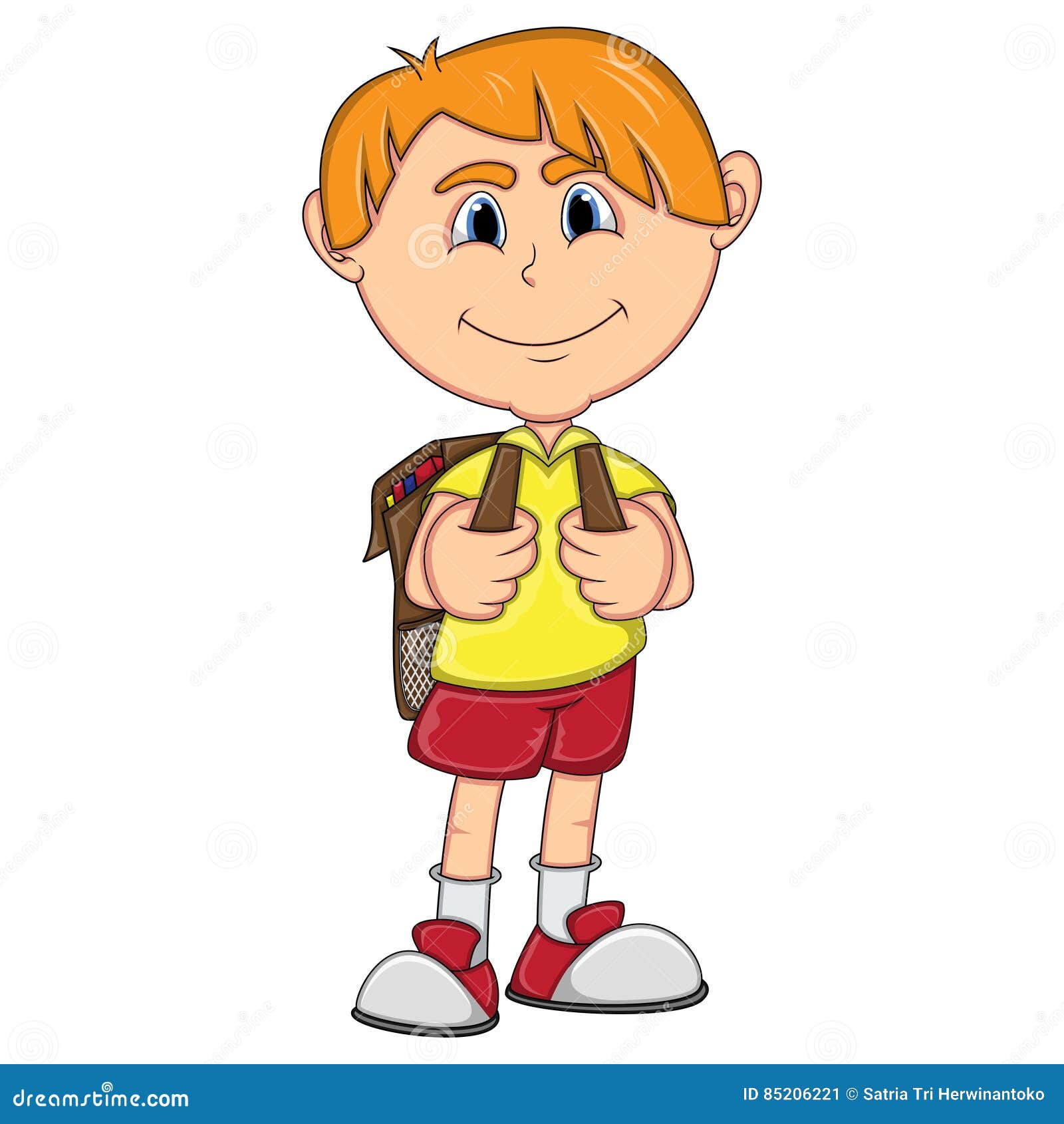 Little Boy with Backpack Cartoon Stock Vector - Illustration of child ...